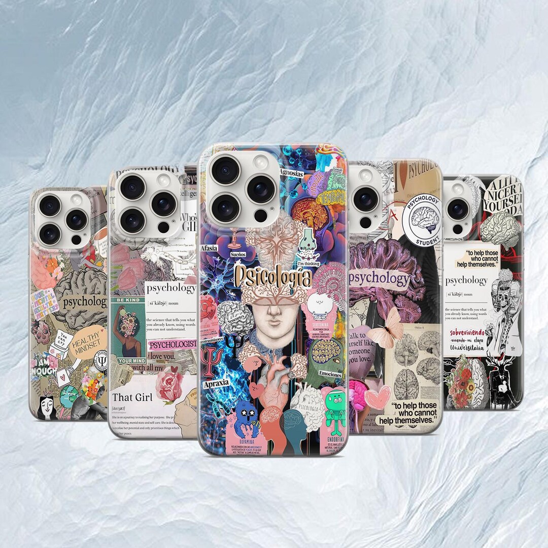 Psychology Collage Phone Case Psychologist Cover Brain Mind Case ...