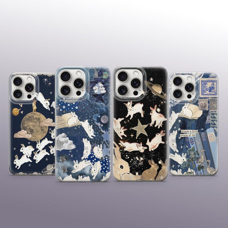 Rabbit Moon Phone Case - Etsy