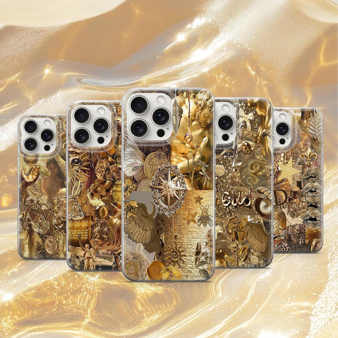 Gold Aesthetic Phone Case Luxury Gold Texture Cover Dore Golden ...