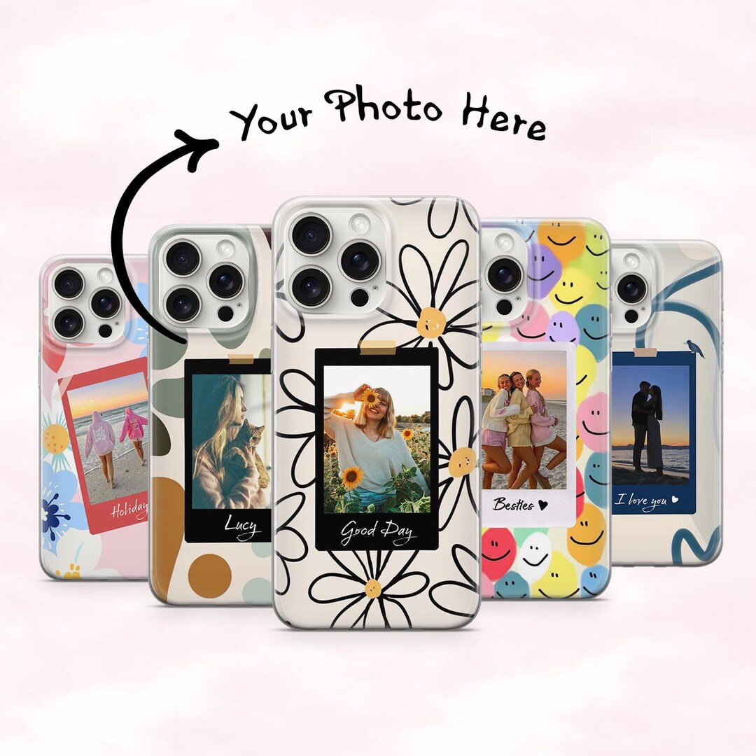 Personalized Custom Photo and Text Polaroid Phone Case Personalised ...