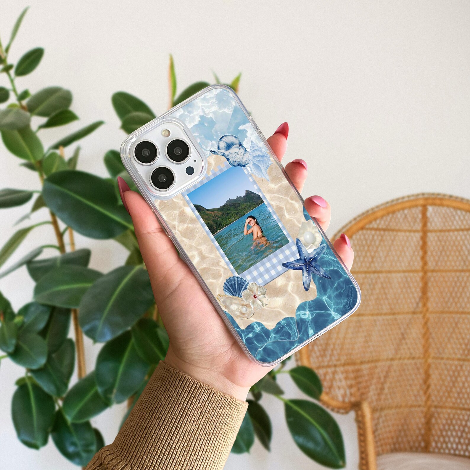 Summer Personalized Custom Photo Polaroid Phone Case Cute Beach Vibe ...