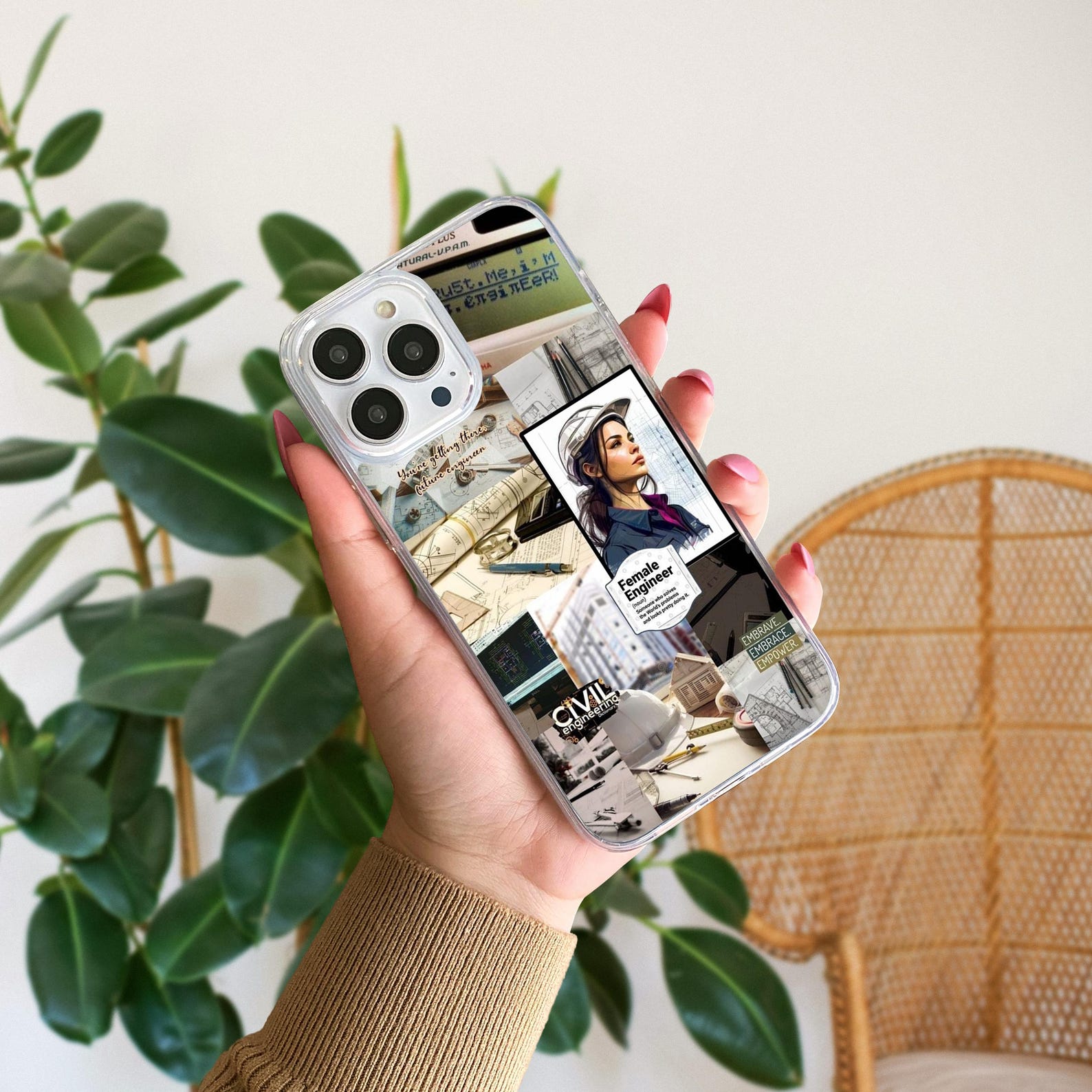 Female Engineer Collage Phone Case STEM Gift iPhone 17 16 15 Pro Max ...