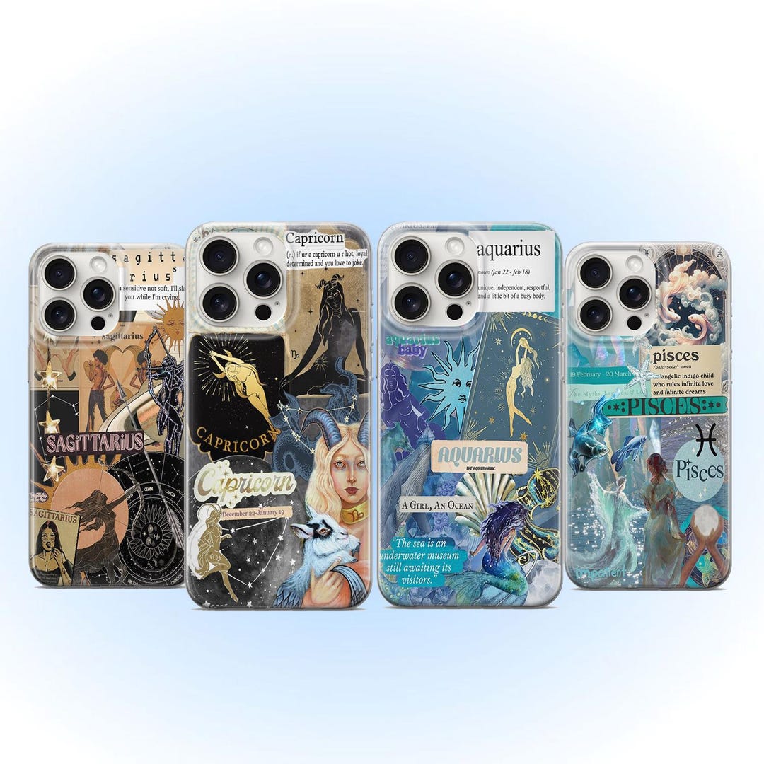 Astrological Zodiac Sign Collage Phone Case Horoscope Cover Sagittarius ...