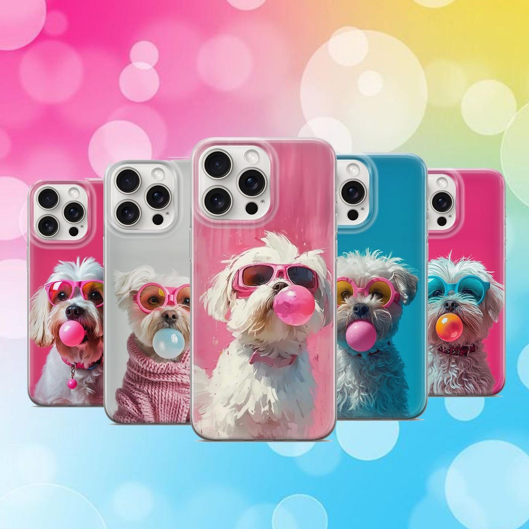 Cute Dog Blowing Bubble Gum Phone Case Bubblegum Cover Funny Animal ...