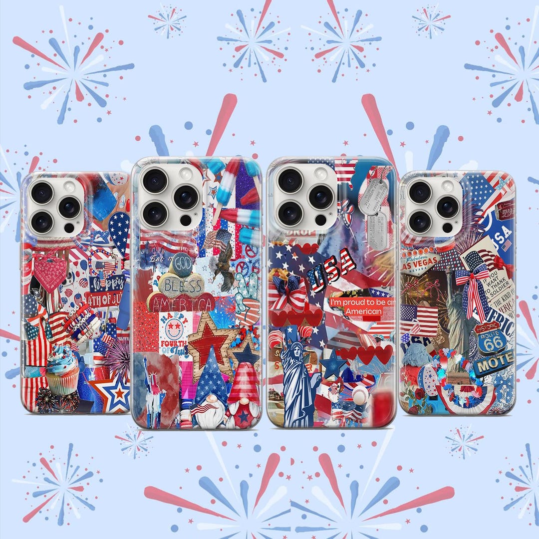 United States Collage Phone Case American Flag Cover USA Phone Case ...