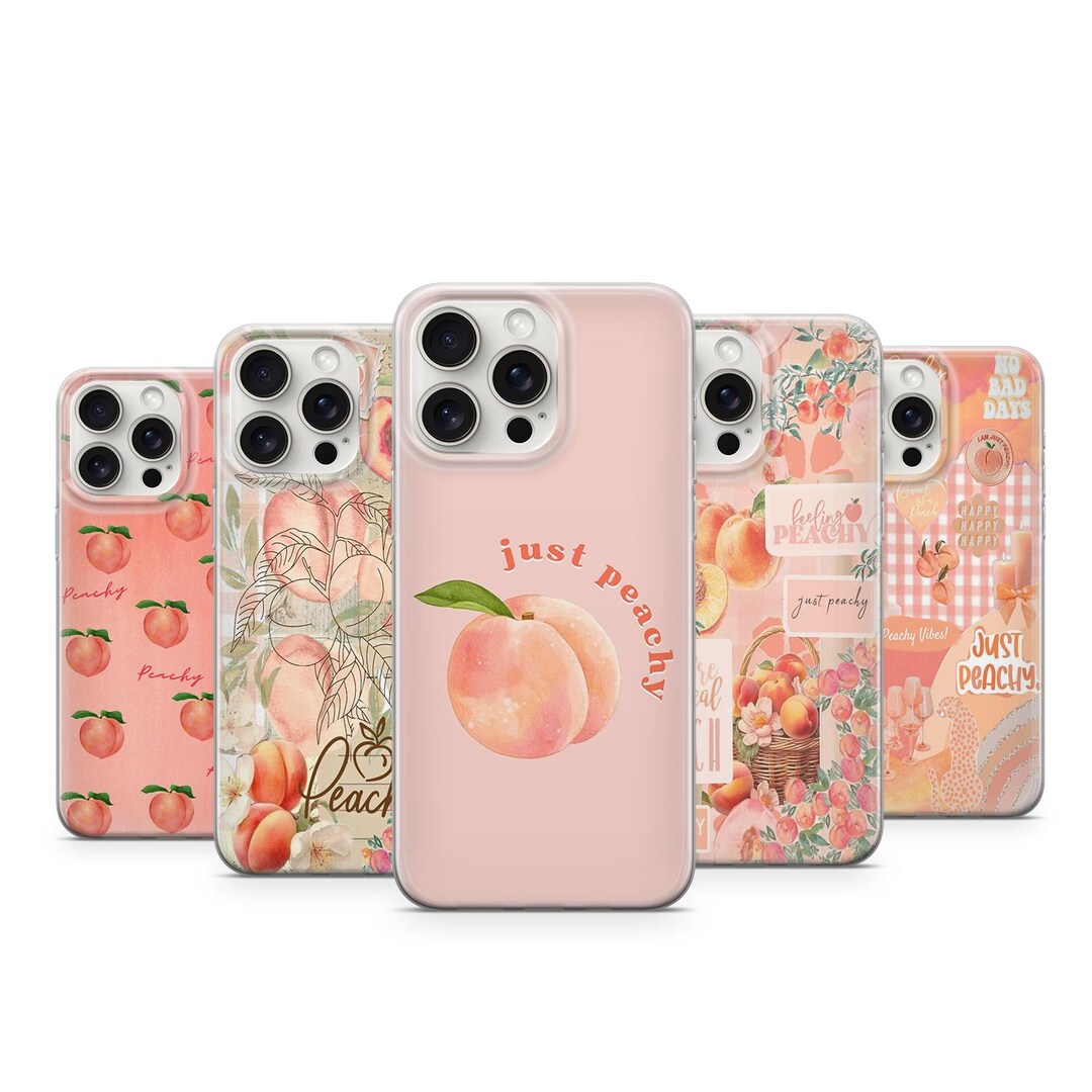 Cute Peach Phone Case Pastel Orange Peachy Summer Fruit Cover Nature ...