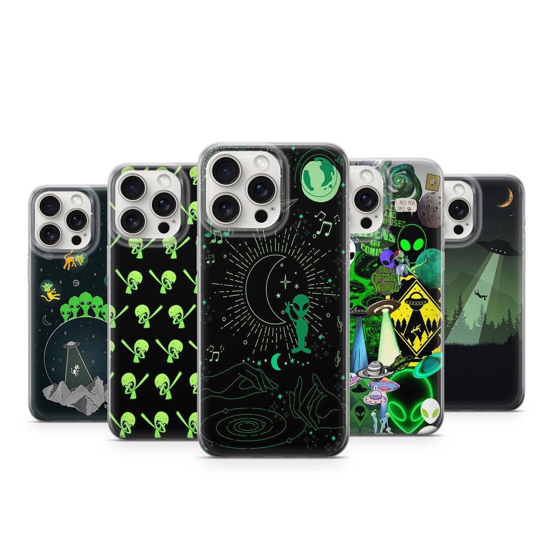 UFO Spaceship Funny Alien Phone Case Mystery Alien Abduction Cover ...