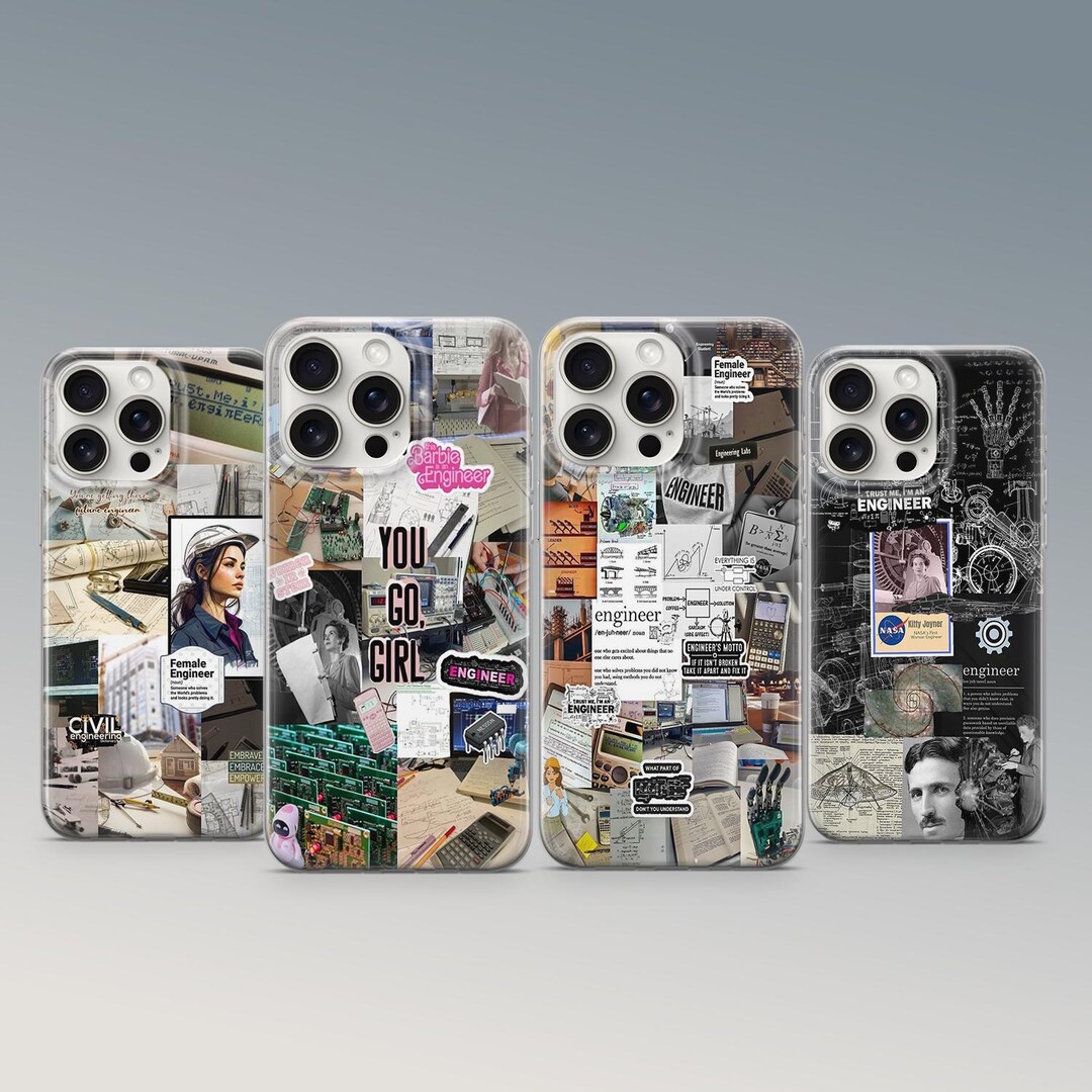 Engineer Collage Phone Case Engineering Cover Mechanical Civil Engineer ...