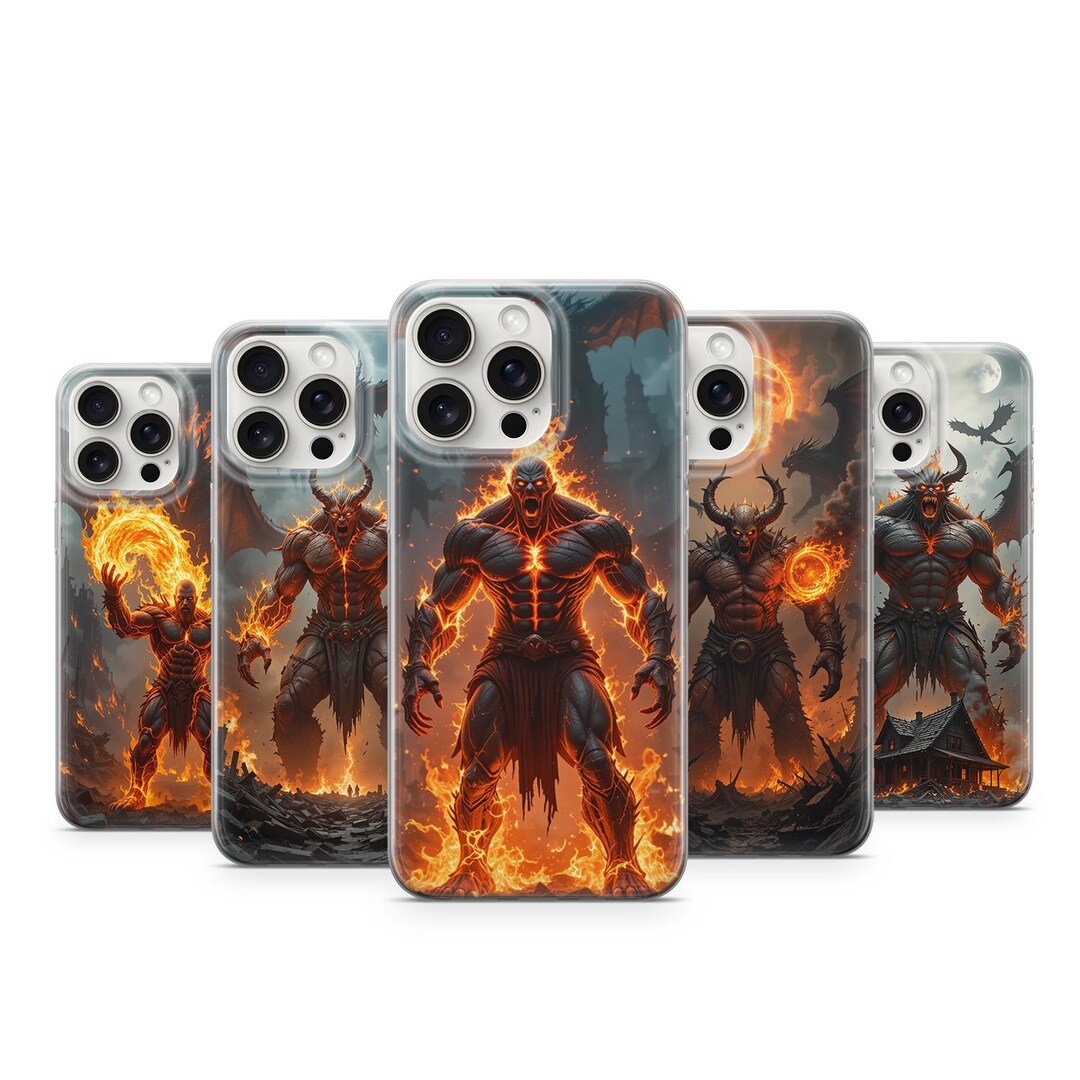 Berserk Phone Case Warrior Anime Samurai Cover Fiery Dragon Case ...