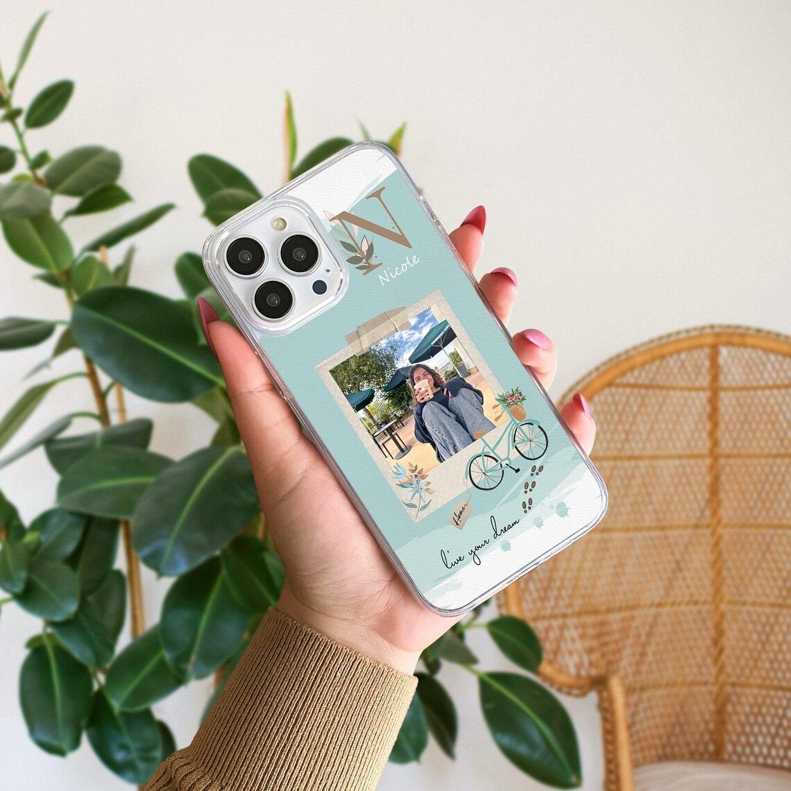 Personalized Custom Photo Text and Initial With Polaroid Phone Case ...