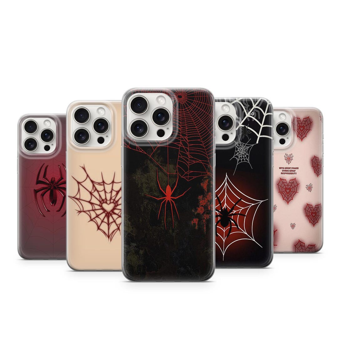 Spider Phone Case Gothic Tarantula Spiderweb Cover Black and Red Spider ...