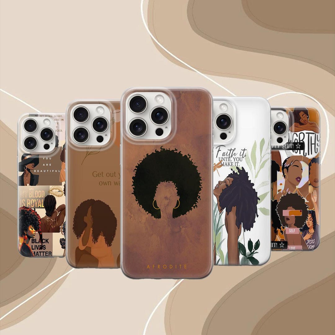 Afro Phone Case Black Woman Boho Style Cover Aesthetic African Woman ...