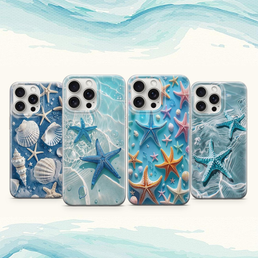 Starfish Phone Case Blue Aesthetic Seashell Cover Summer Vibes Case ...