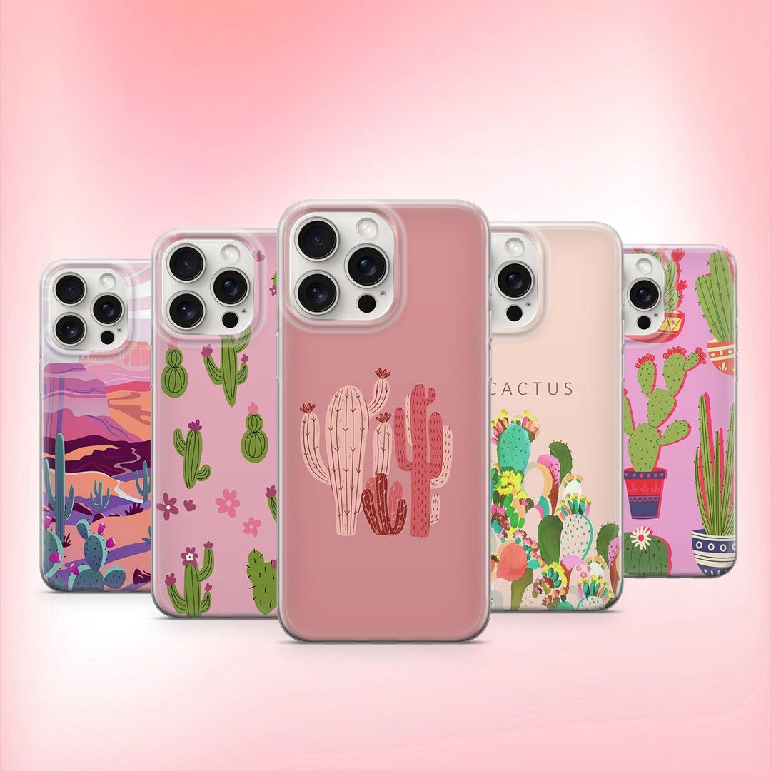 Cactus Phone Case Pink Cactus Desert Succulent Plants Cover Western ...