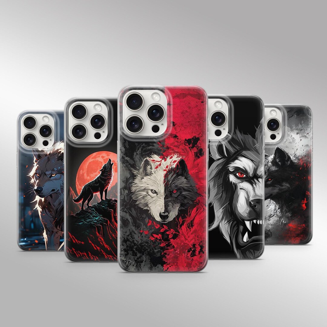 Wolf Phone Case Midnight Moon Wolf Cover Animal Cover iPhone 11 iPhone ...