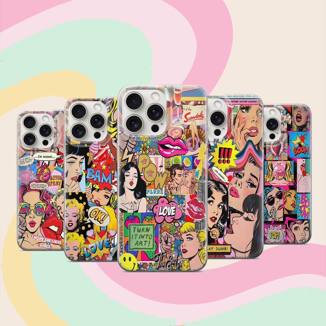 Retro Pop Art Phone Case 70s Comic Book Woman Cover iPhone 17 16 15 Pro ...