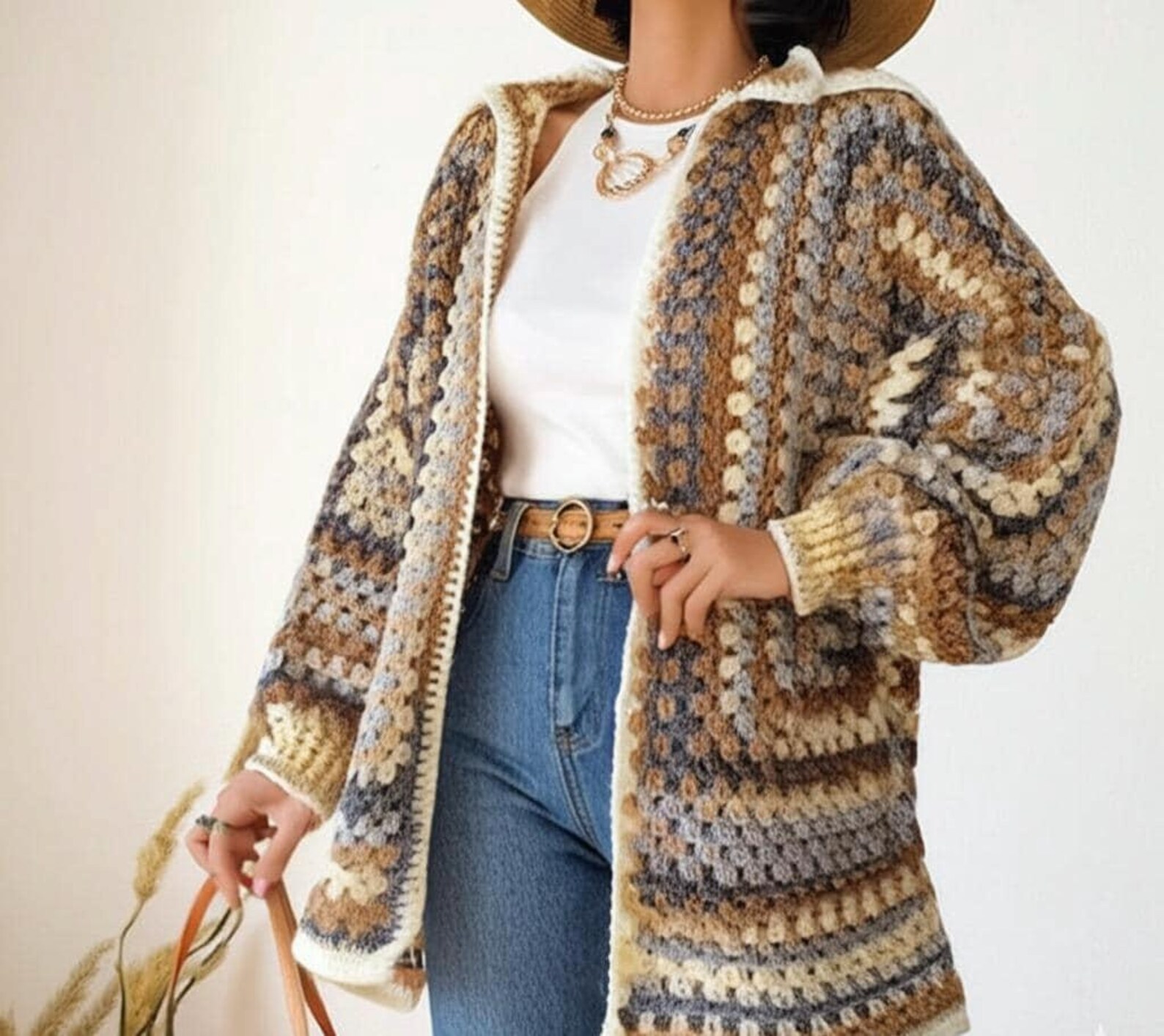 Skyline Hexagon Cardigan Crochet Pattern: Customizable Sizes (XS-5XL ...
