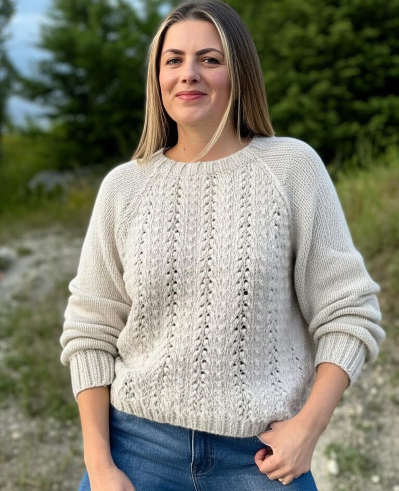 Meadow Breeze Sweater KNITTING Pattern, Top-down Raglan Pullover With ...