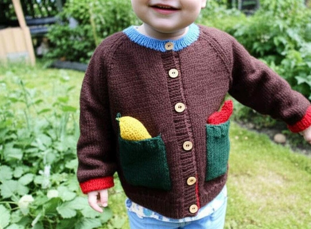 Children's Cardigan KNITTING Pattern - PDF, Easy DIY Kids Sweater ...
