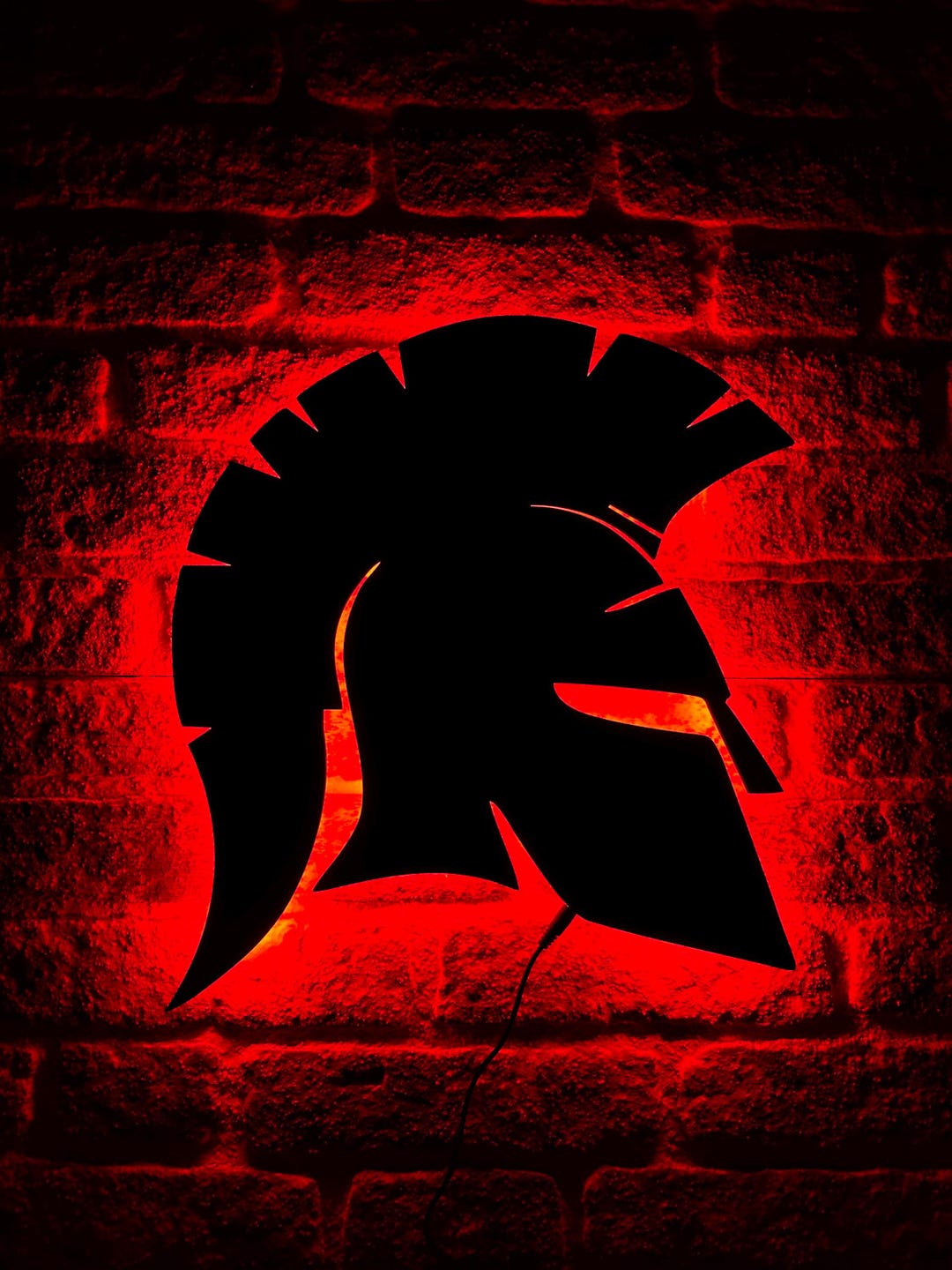 Spartan Helmet Led Sign, Spartan Helmet Wall Art, Spartan Wall Sign ...