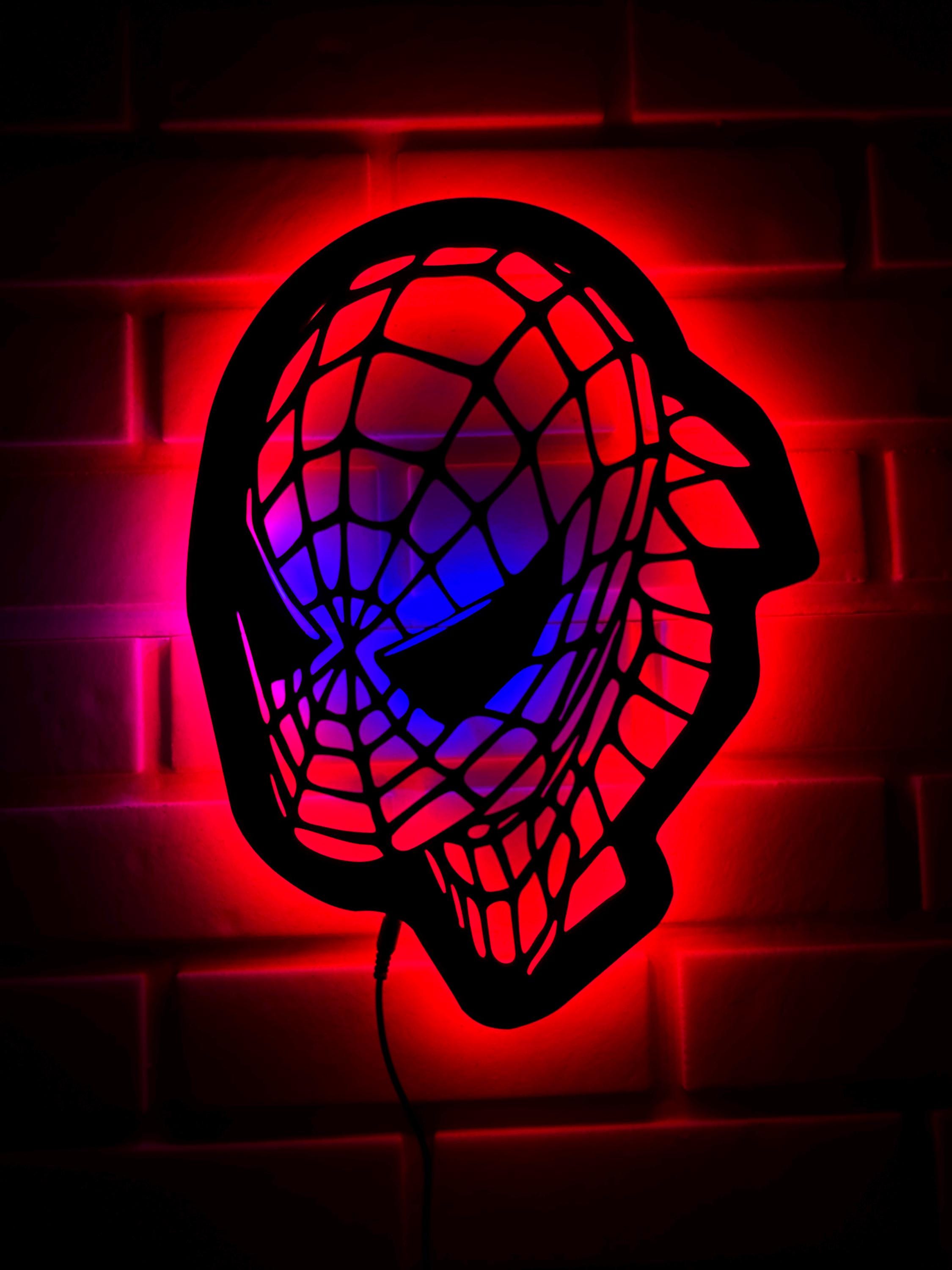Spiderman Led Sign, Spiderman Wall Art, Spiderman Wall Sign, Spiderman ...