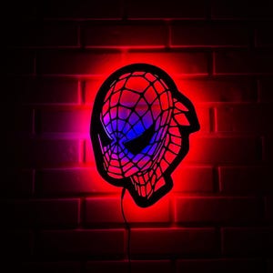Spiderman Led Sign, Spiderman Wall Art, Spiderman Wall Sign, Spiderman ...