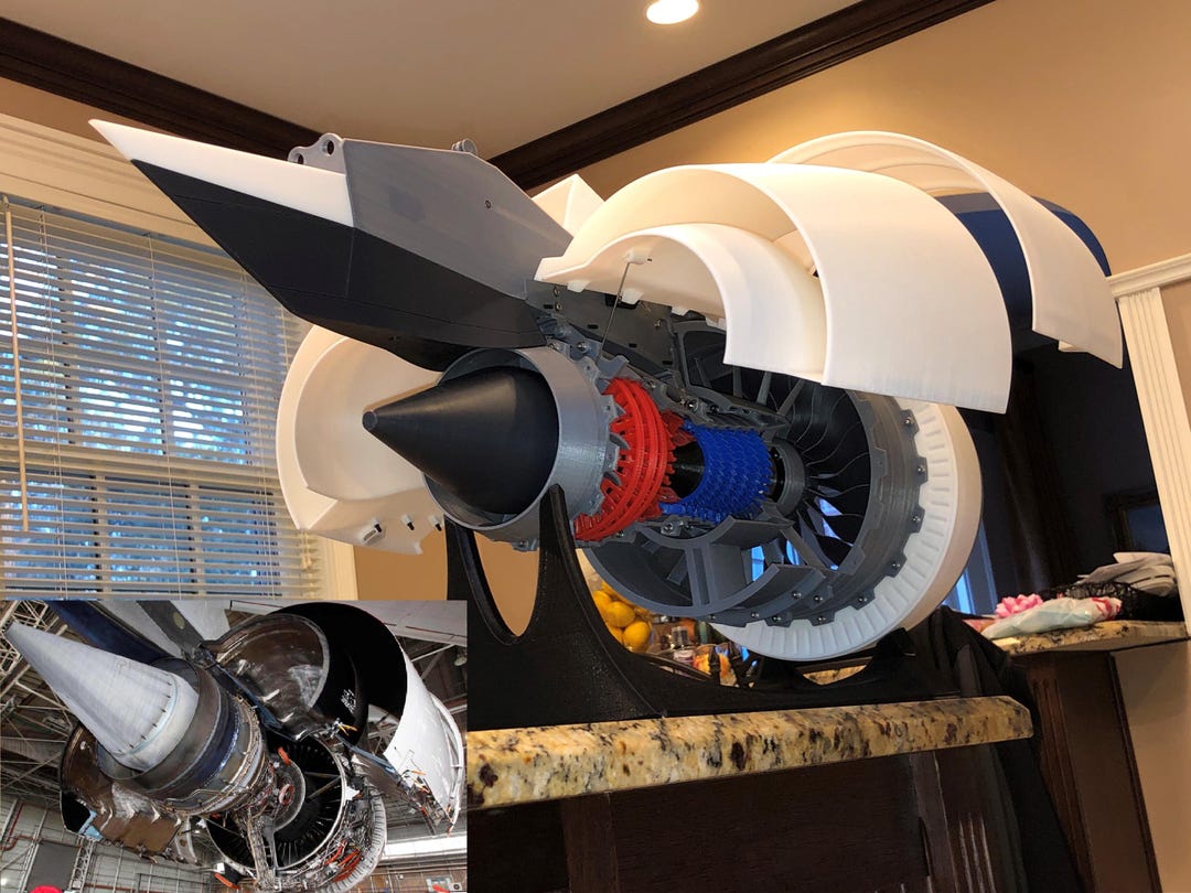 13 27 Trent 900 Turbo Fan Engine Model 3D Printed, Turbo Fan Engine ...