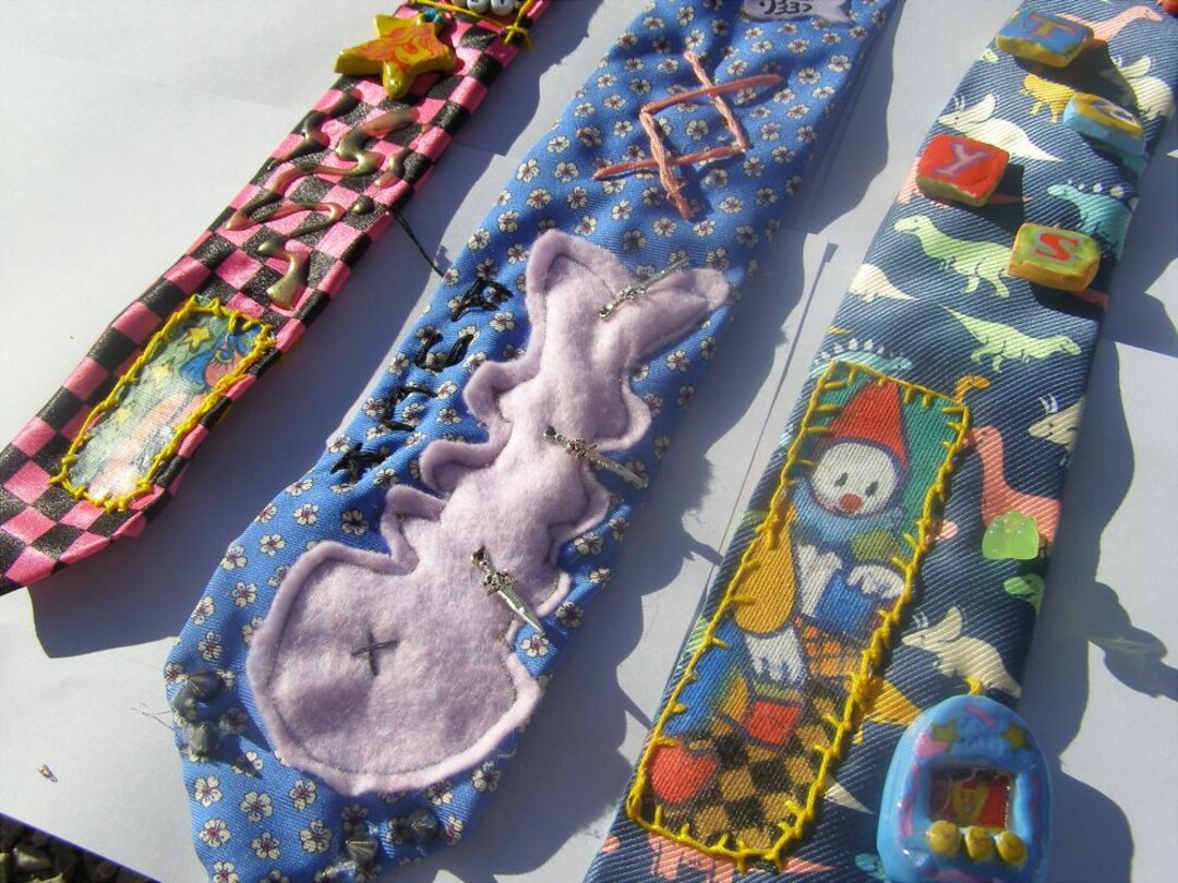 Upcycled Ties / Hand-painted Patches / Diy Accessory Chaos - Etsy