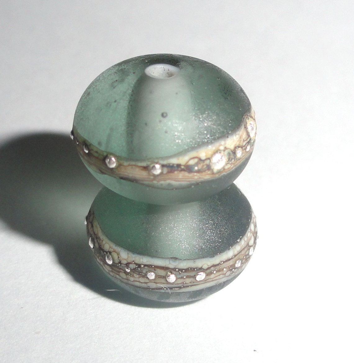 Silvered Gray Mist One Pair Etched Handmade Lampwork Glass - Etsy