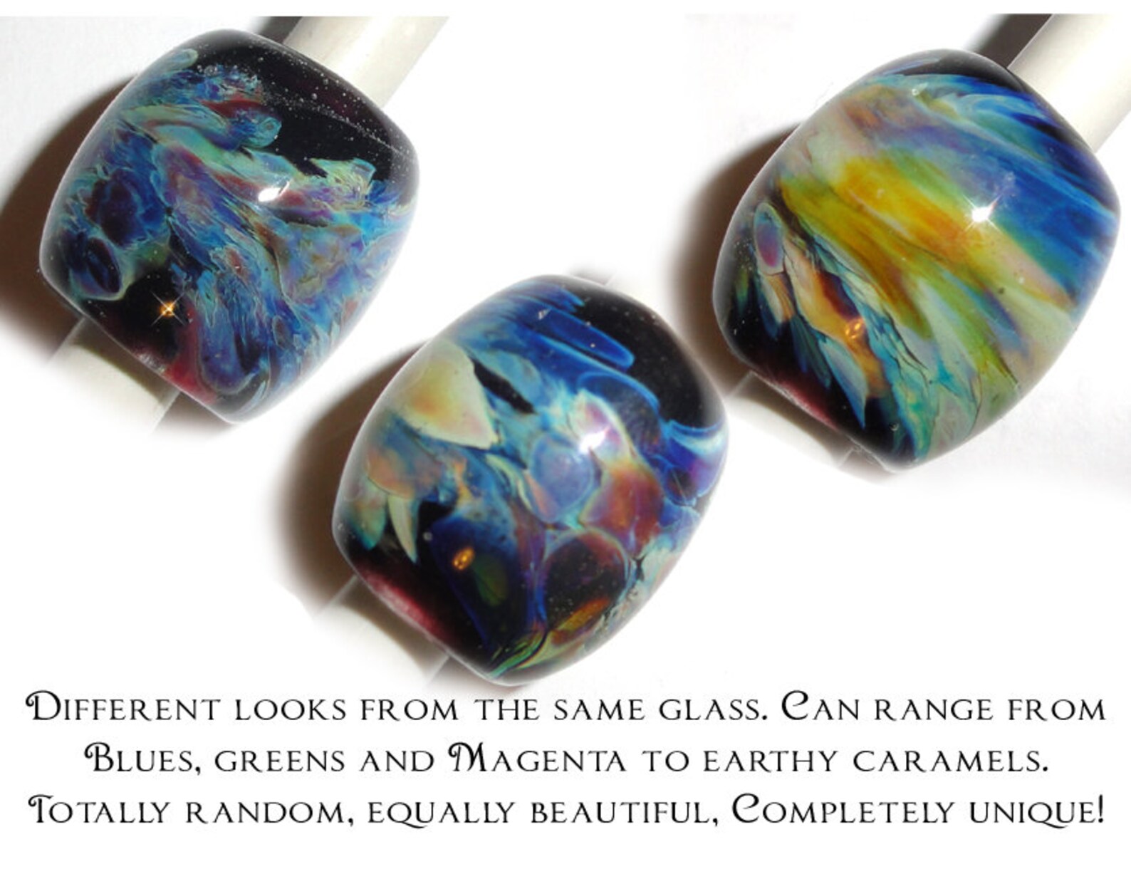 Dreaded Storm.. Handmade Lampwork Glass Beads Dreadlock Dread 5mm, 8mm ...