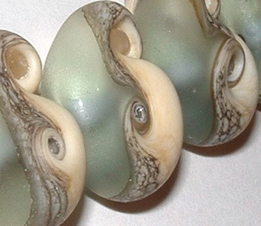 SAND and SURF.... Set of 7 Handmade Lampwork Sea Beads...water Beach ...