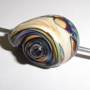 The Big Snail....handmade Lampwork Raku Glass Bead... Shell Beach Water ...