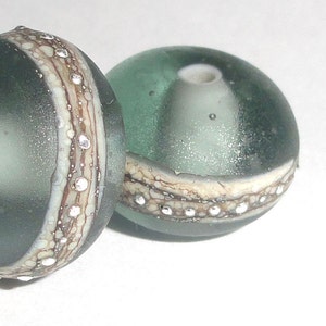 Silvered Gray Mist One Pair Etched Handmade Lampwork Glass - Etsy