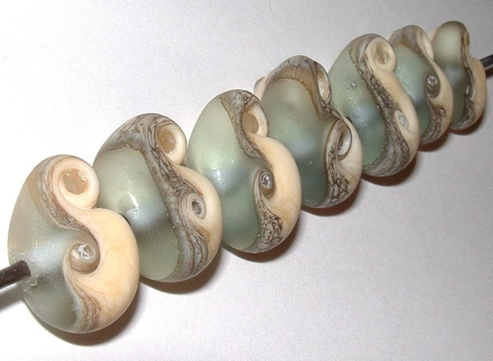 SAND and SURF.... Set of 7 Handmade Lampwork Sea Beads...water - Etsy
