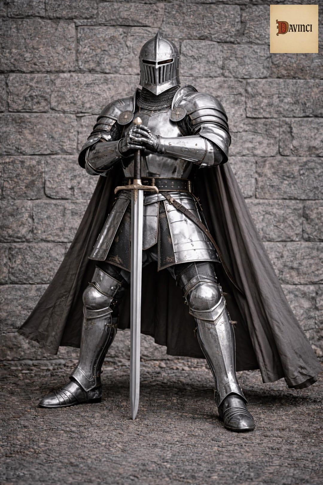 Medieval Knight Full Plate Armor With Cape | Steel Knight Costume ...