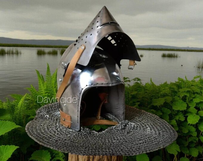 Bascinet Nurnberg Hounskell Helmet Barbuta Chainmail Steel Helmet ...