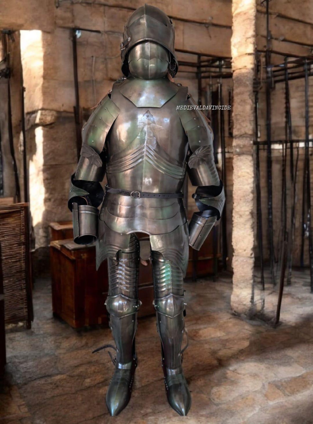 Antique Green Knight Armor Suit | Full Body Handmade Medieval Steel ...