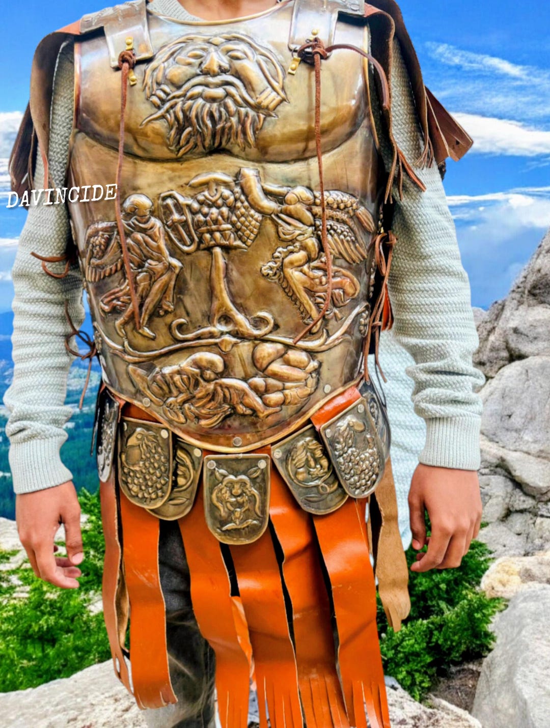 Roman Muscle Cuirass Armor Chestplate With Leather Skirt Historical ...