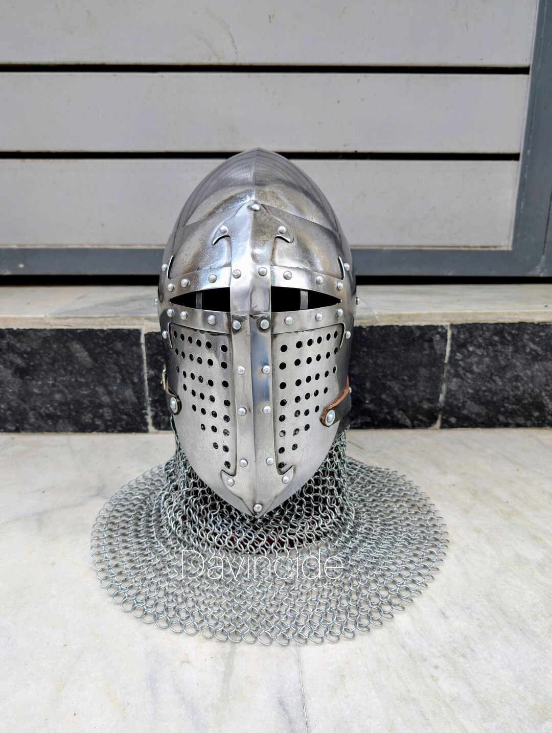 Medieval Bascinet Steel Cross Helmet Medieval Steel Guardian Helmet ...
