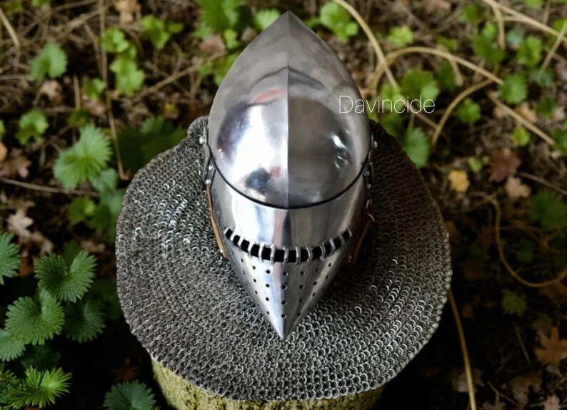 Bascinet Nurnberg Hounskell Helmet Barbuta Chainmail Steel Helmet ...