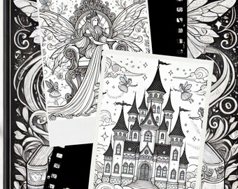 10 Magical Fairy Coloring Pages - Etsy