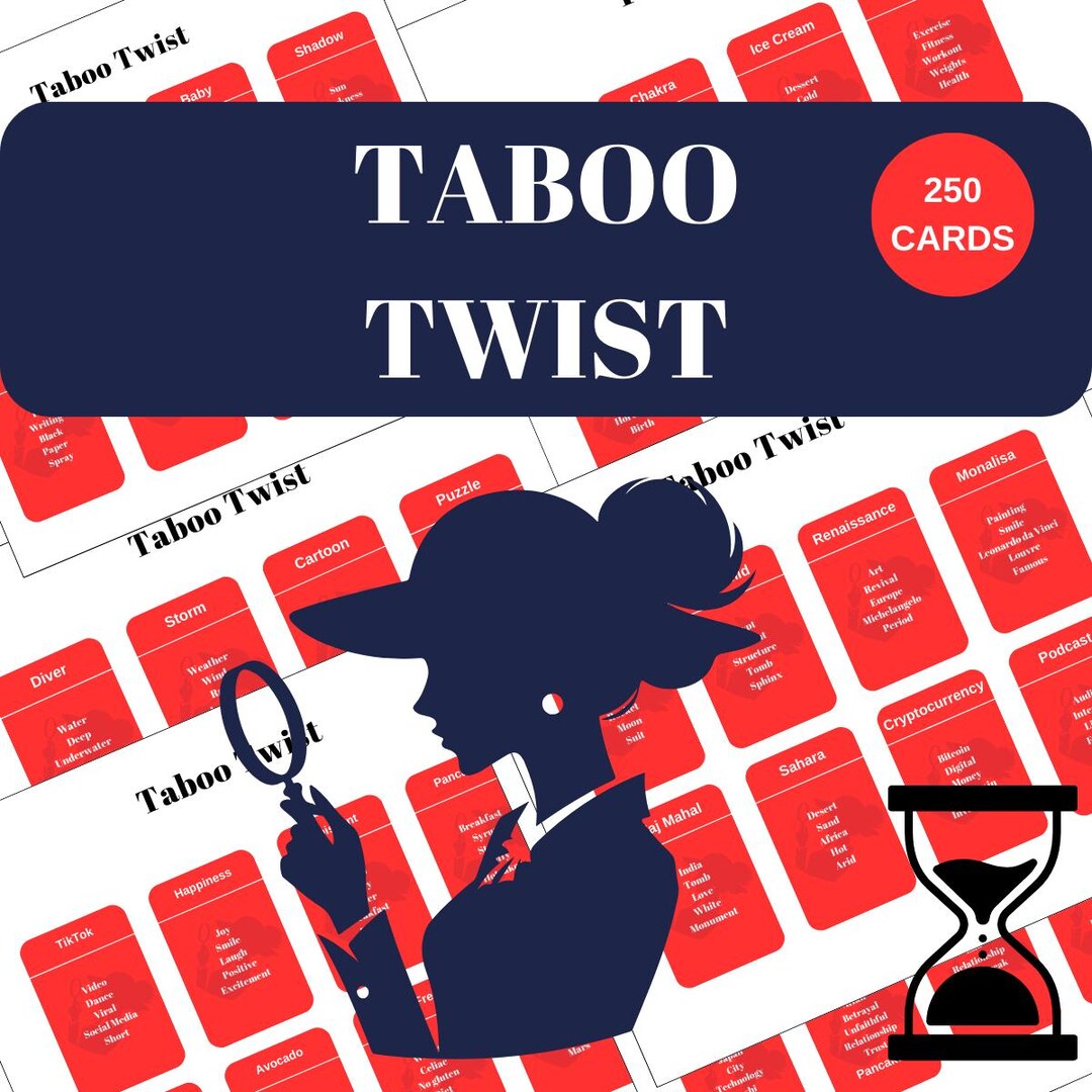 Printable Taboo Game | 100+ Cards | Fun for Parties & Learn English ...