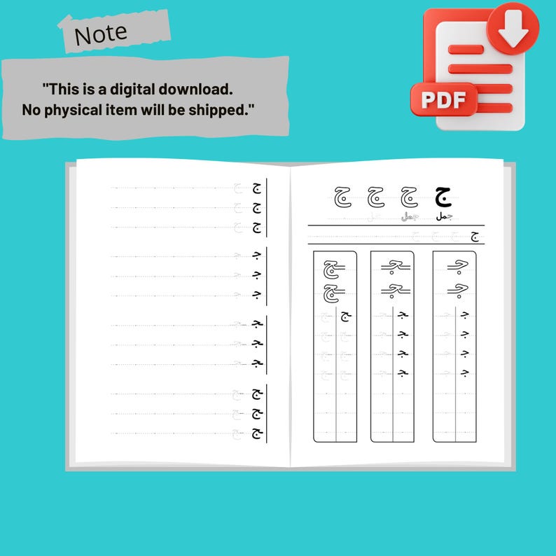 Arabic Alphabet Writing Workbook | Learn to Write Each Letter in All ...