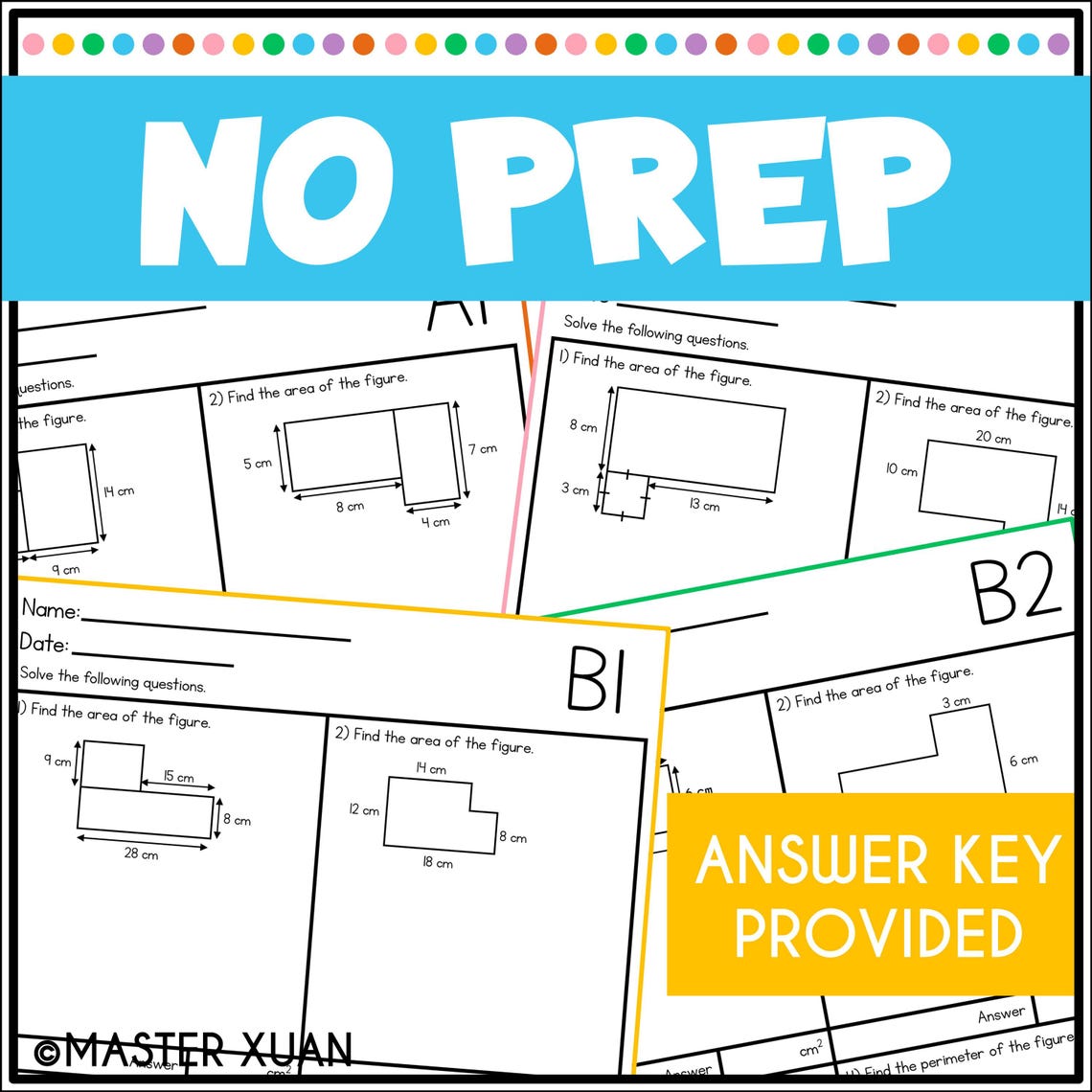 Area and Perimeter Worksheets for 3rd Grade Math Valentine's Day ...