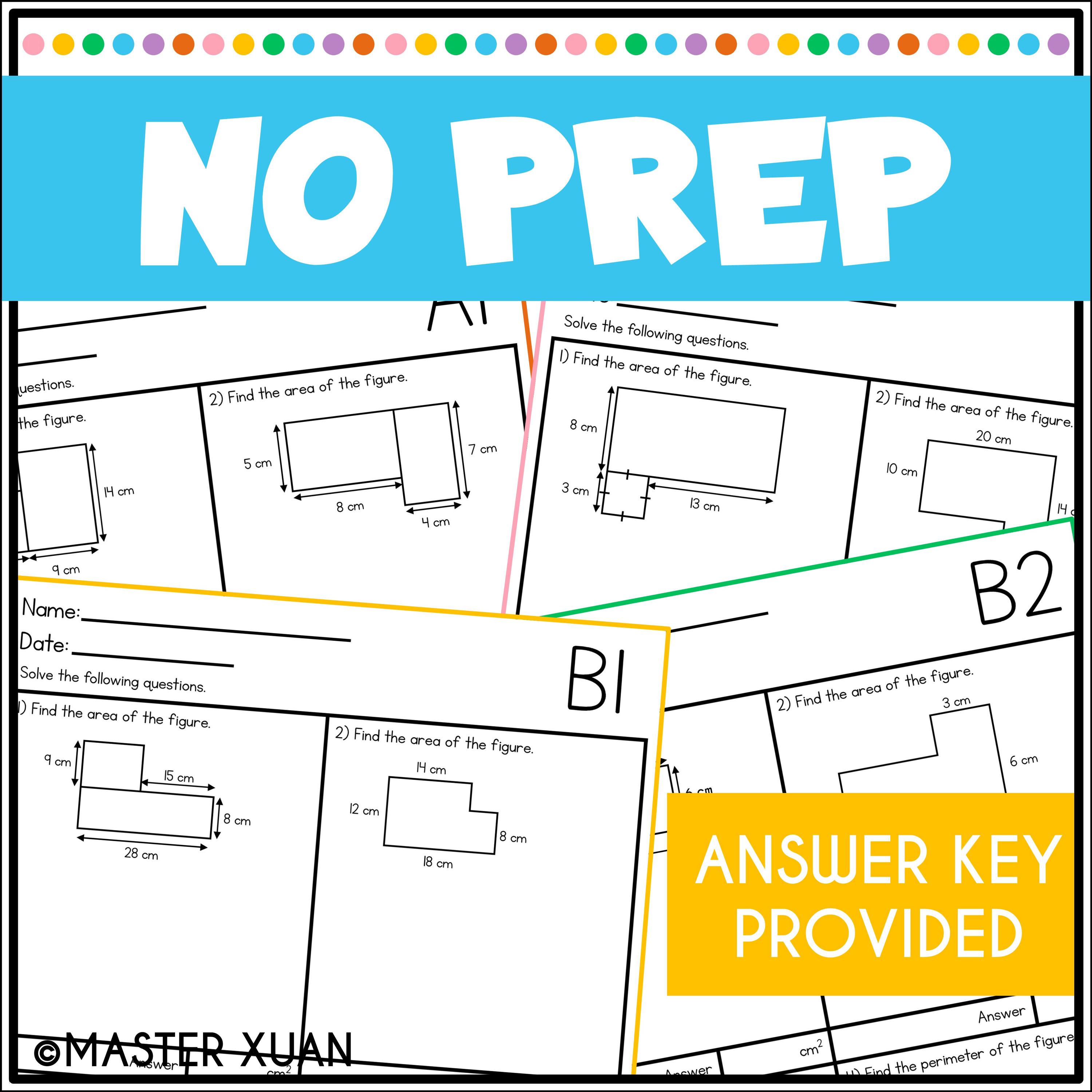 Area and Perimeter Worksheets for 3rd Grade Math Valentine's Day ...