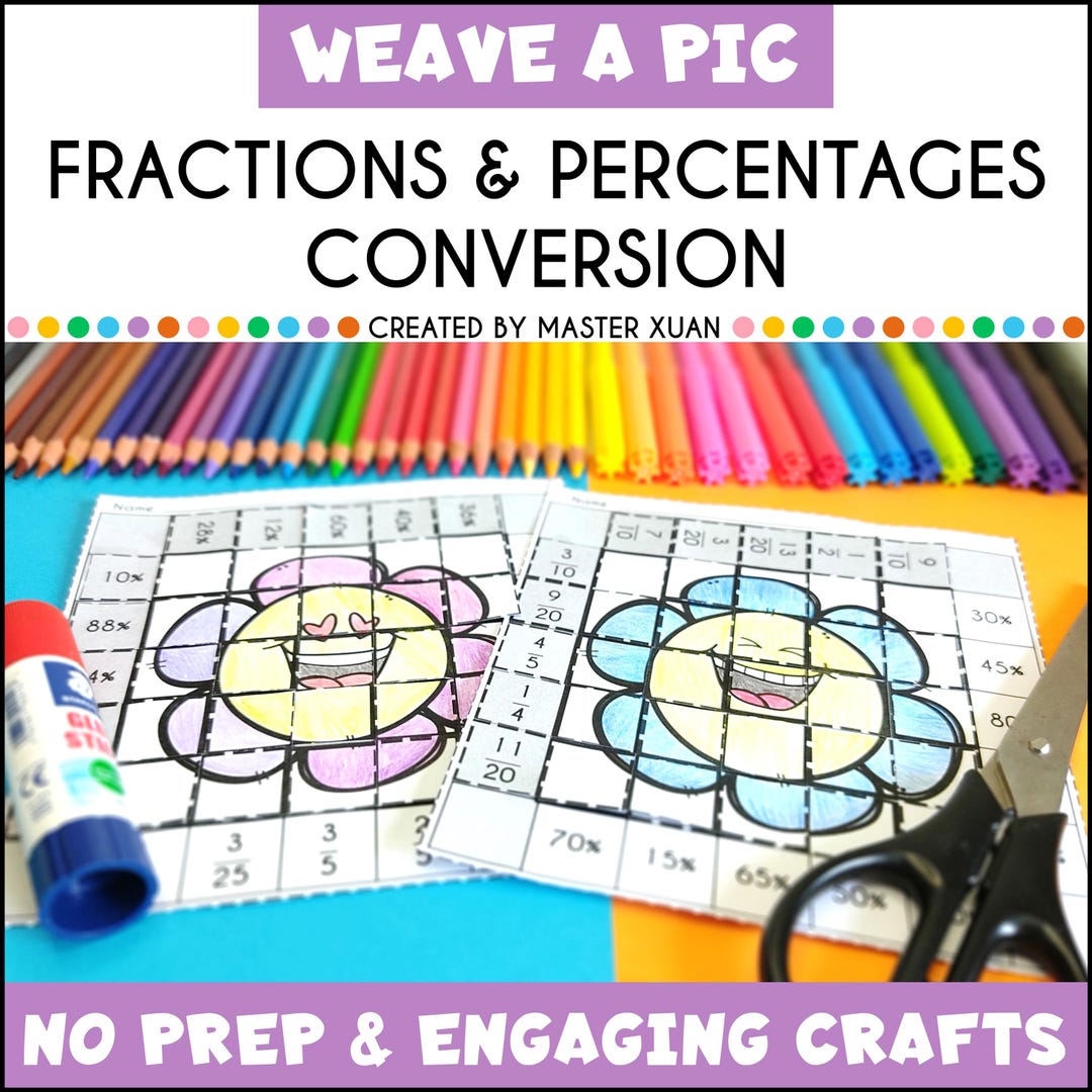 Fraction Percentage Conversion Hands on Activities for Kids Spring ...