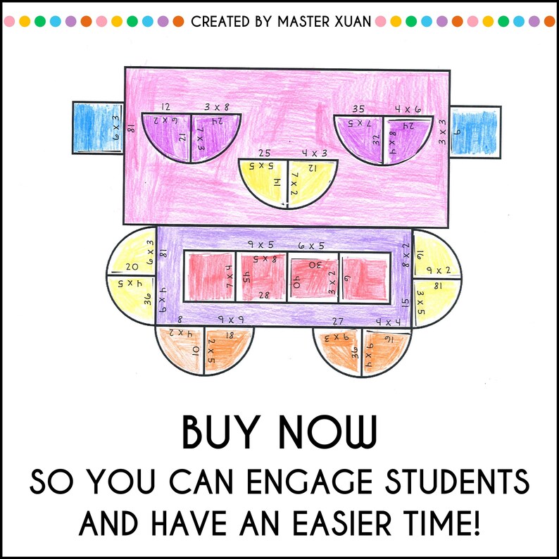 3rd Grade Math Facts Multiplication Printable Robot Jigsaw Puzzles ...