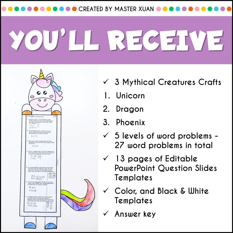 Mythical Creatures Printable Paper Craft for Kids Activities for Four ...