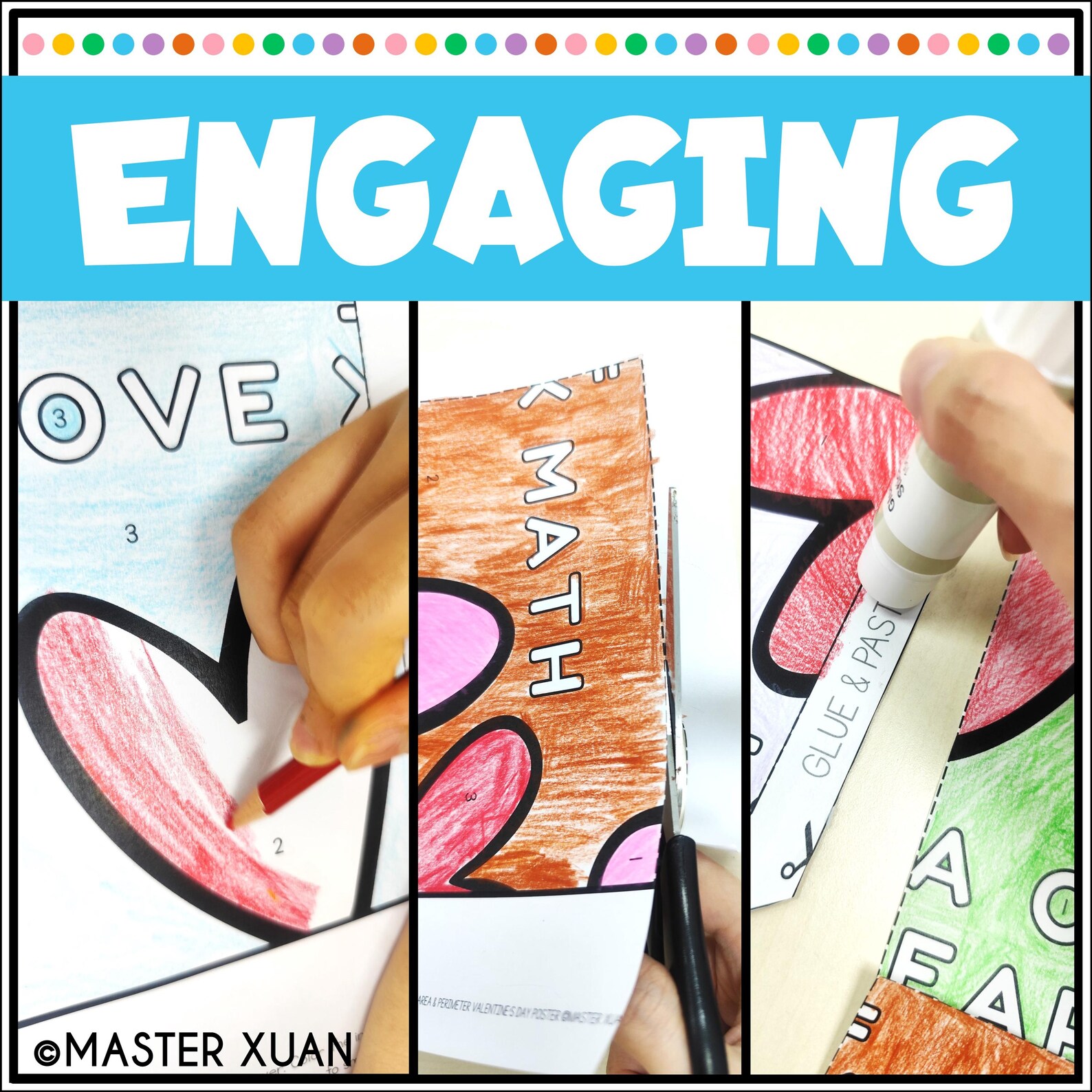 Area and Perimeter Worksheets for 3rd Grade Math Valentine's Day ...