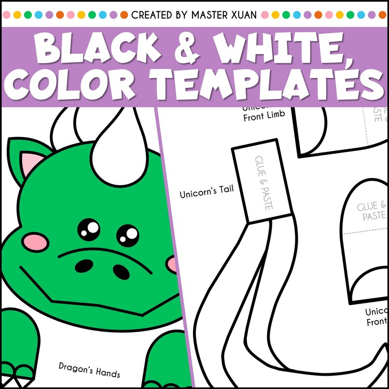 Mythical Creatures Printable Paper Craft for Kids Activities for Four ...